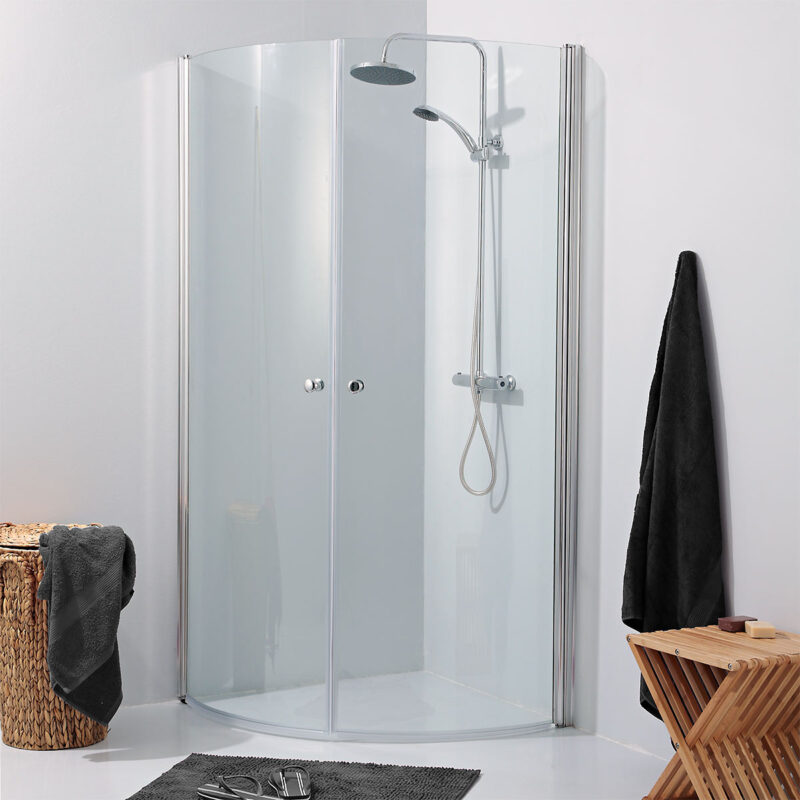 2 curved shower doors i frosted glass | Nordkap living